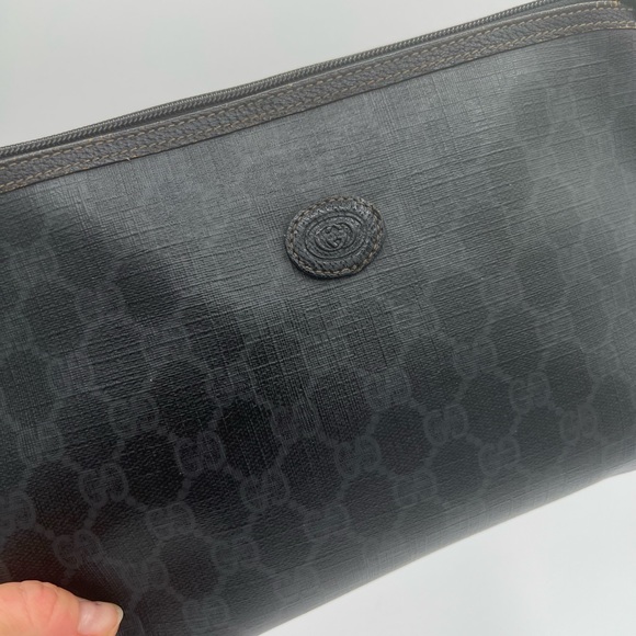 Gucci | Accessories | Gucci Unisex Pouch Monogram Canvas Snaps On Side ...